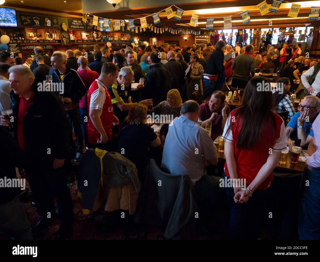 Arenal football club fans in The Coronet pub on match day. Holloway ...