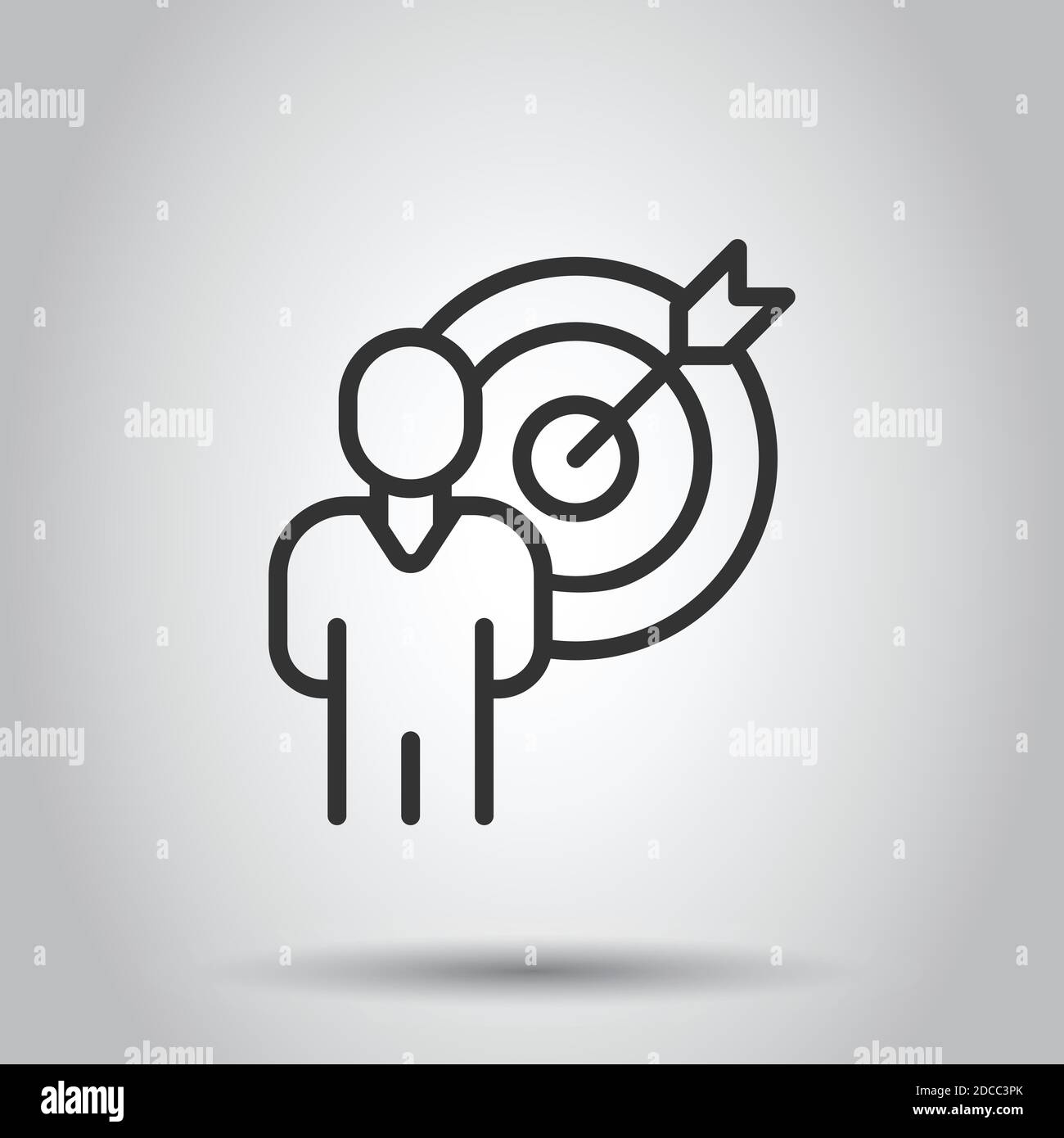 People target icon in flat style. Search human vector illustration on ...