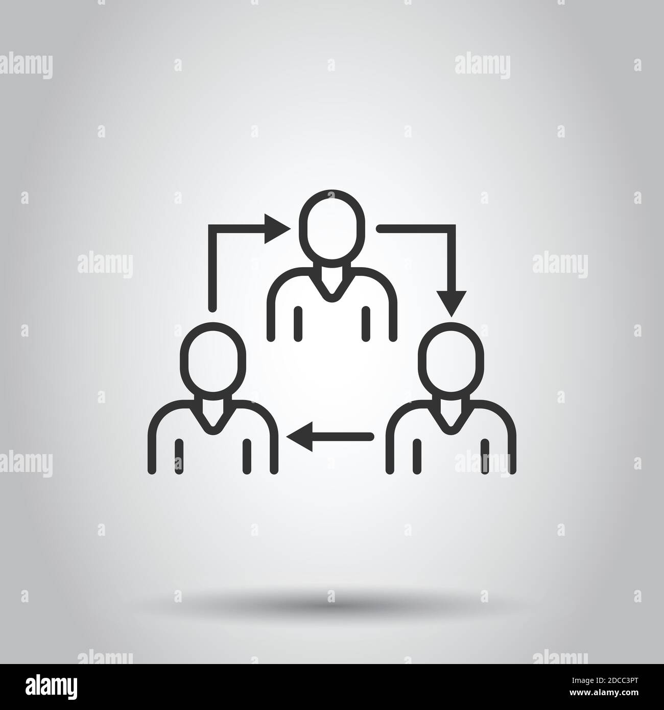 People referral icon in flat style. Business communication vector ...