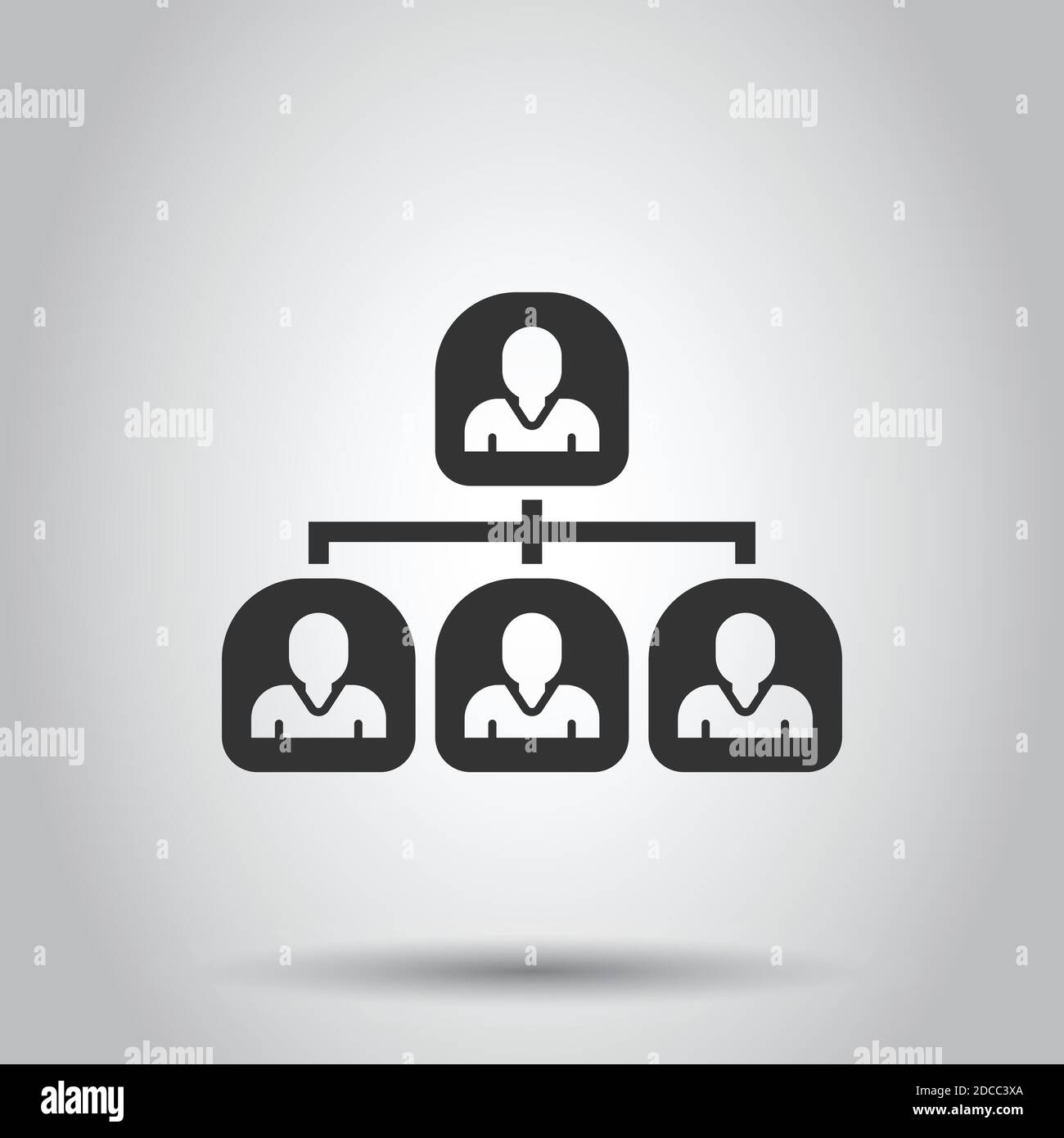 Corporate organization chart with business people vector icon in flat ...
