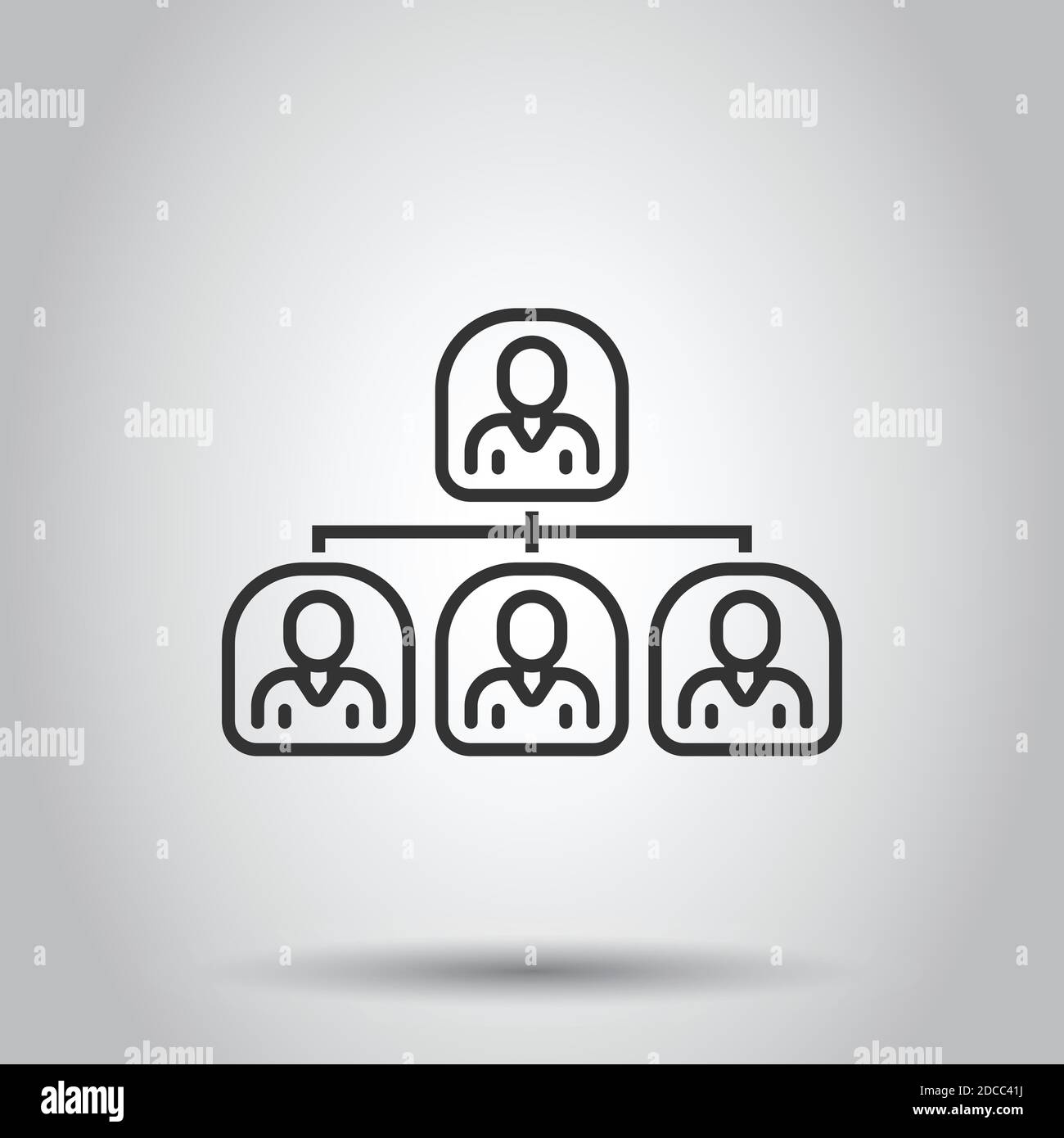 Corporate organization chart with business people vector icon in flat ...