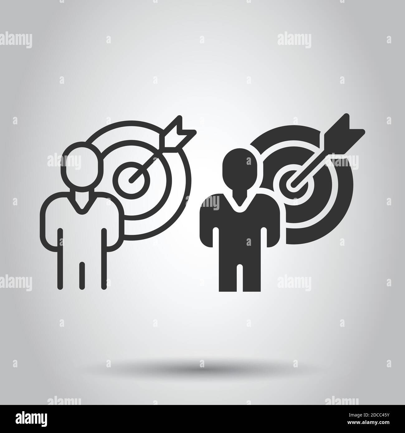 People target icon in flat style. Search human vector illustration on ...