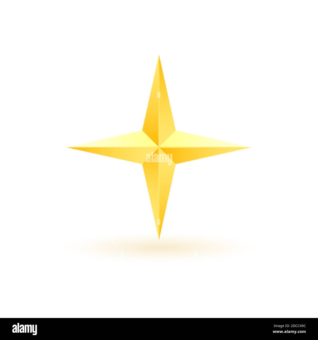 Gold realistic metallic star on a white background 5. Vector ...