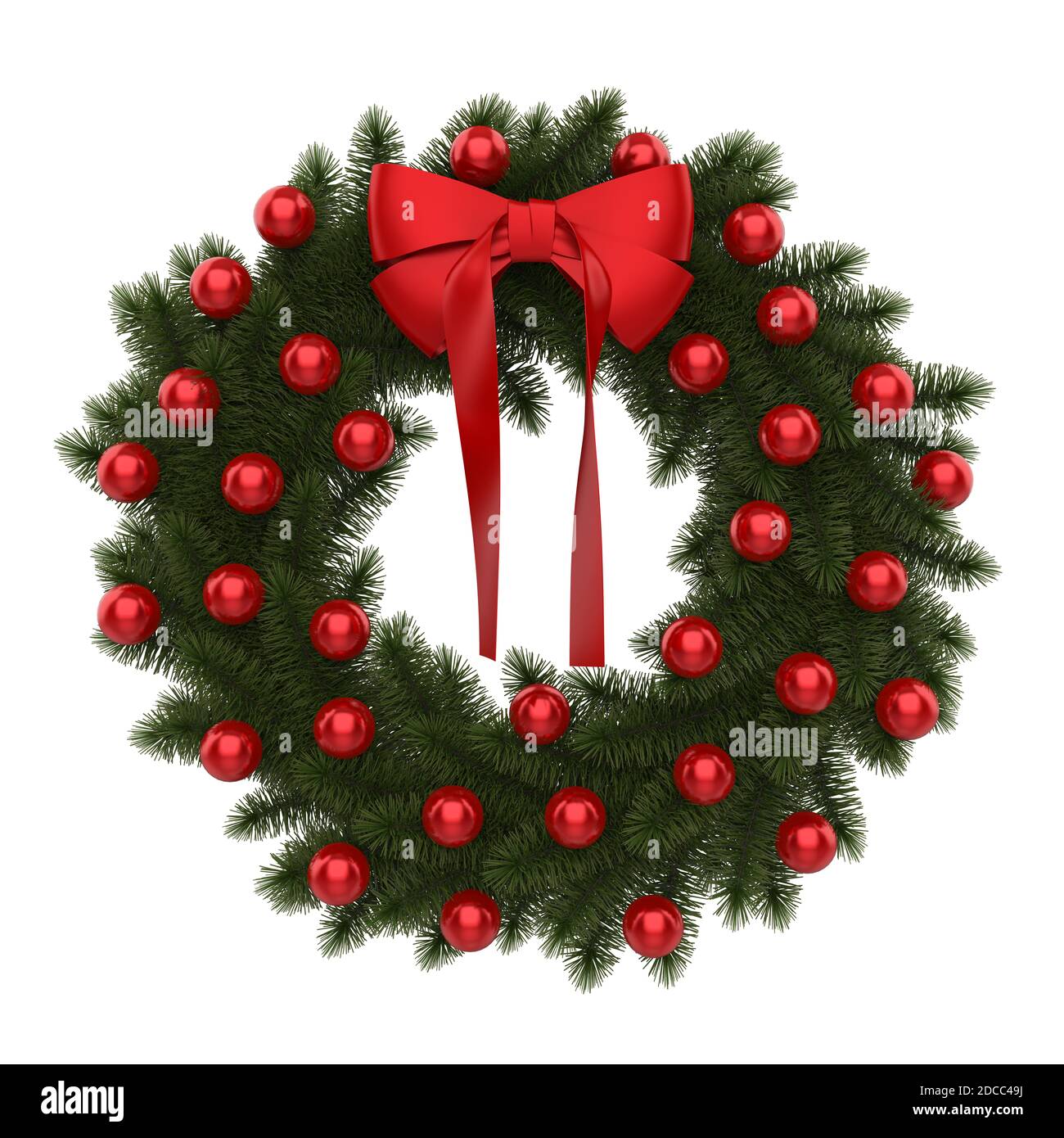 Christmas Wreath Decoration Isolated Stock Photo - Alamy