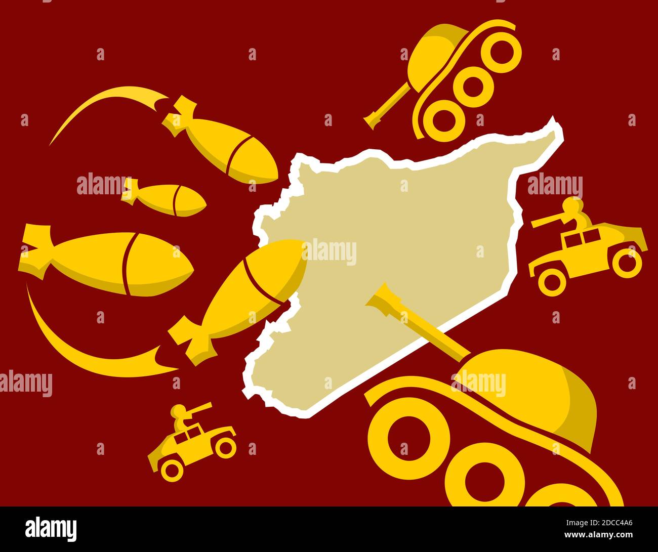 Artillery, tanks and armored vehicles attack on Syria Stock Photo - Alamy
