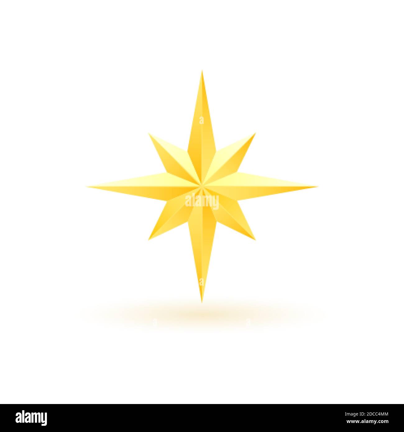Gold realistic metallic star on a white background 4. Vector ...