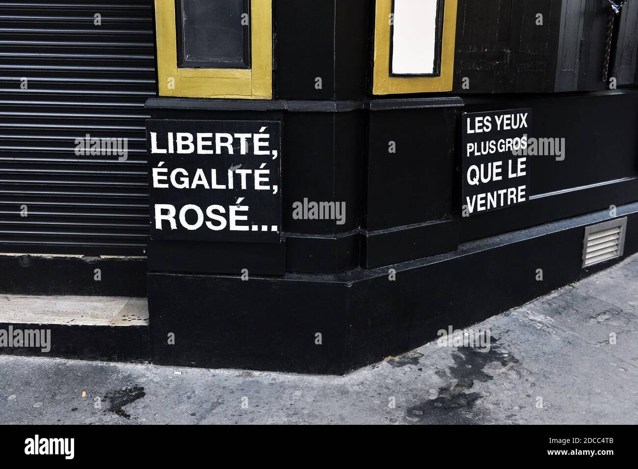Closed restaurant - Lock down on Montmartre - paris - France Stock ...