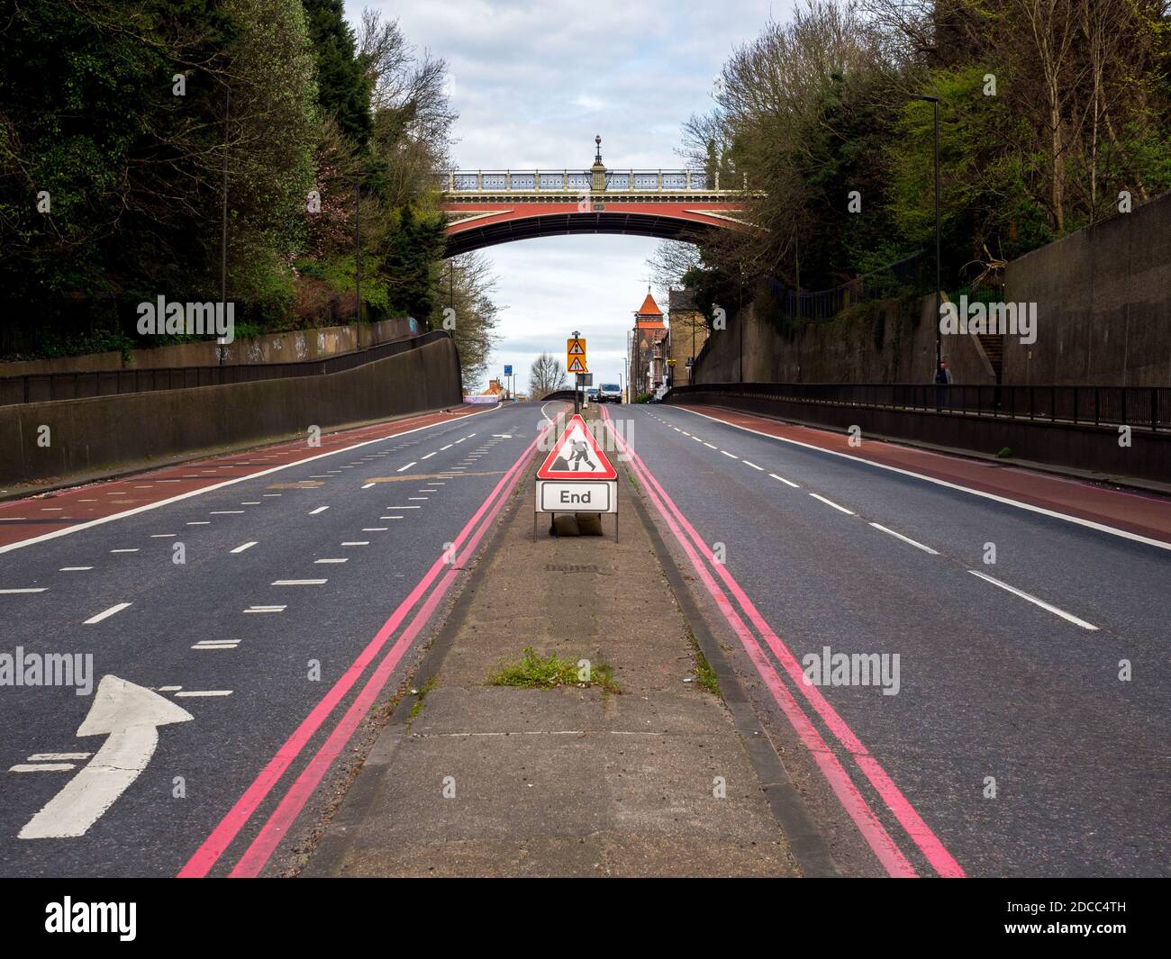 View north towards Hornsey Lane Bridge, also known as 'Suicide Bridge ...