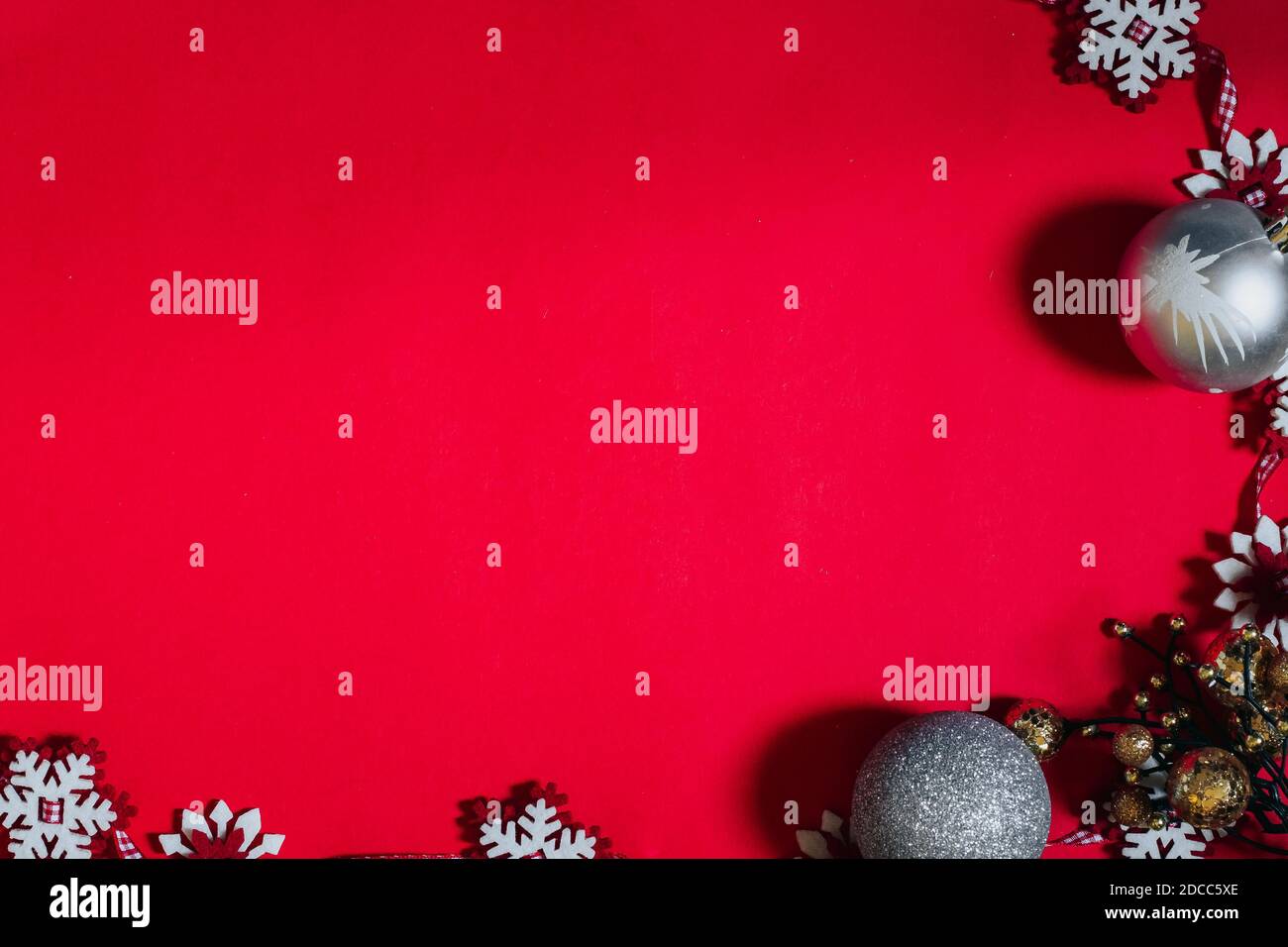 Christmas red background design, Christmas decoration Stock Photo - Alamy