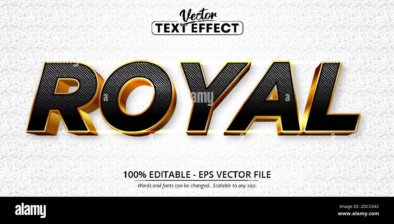 Royal text, shiny gold style editable text effect Stock Vector Image ...