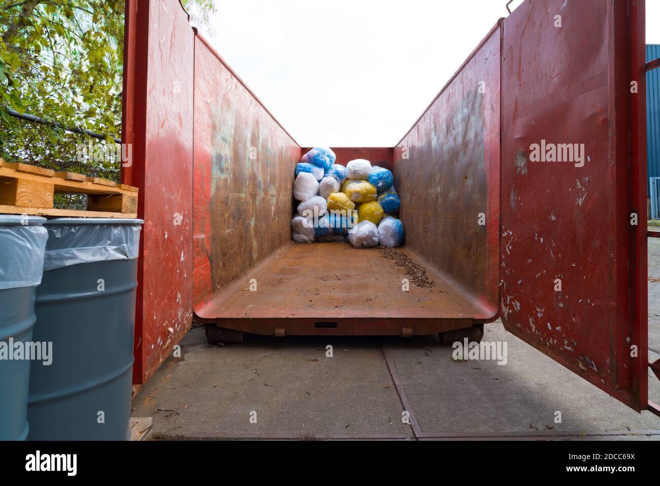 large sea container with plastic waste Stock Photo - Alamy