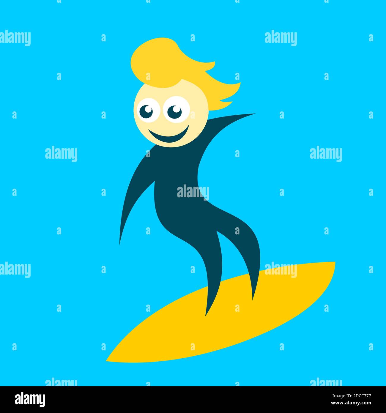 Simple character - surfer Stock Photo - Alamy