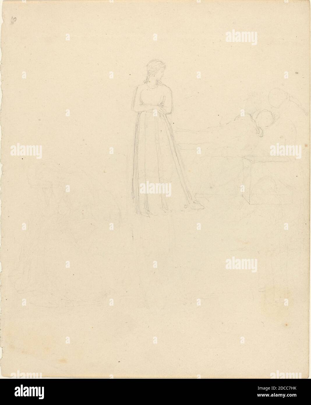John Flaxman, (artist), British, 1755 - 1826, Standing Female Figure ...
