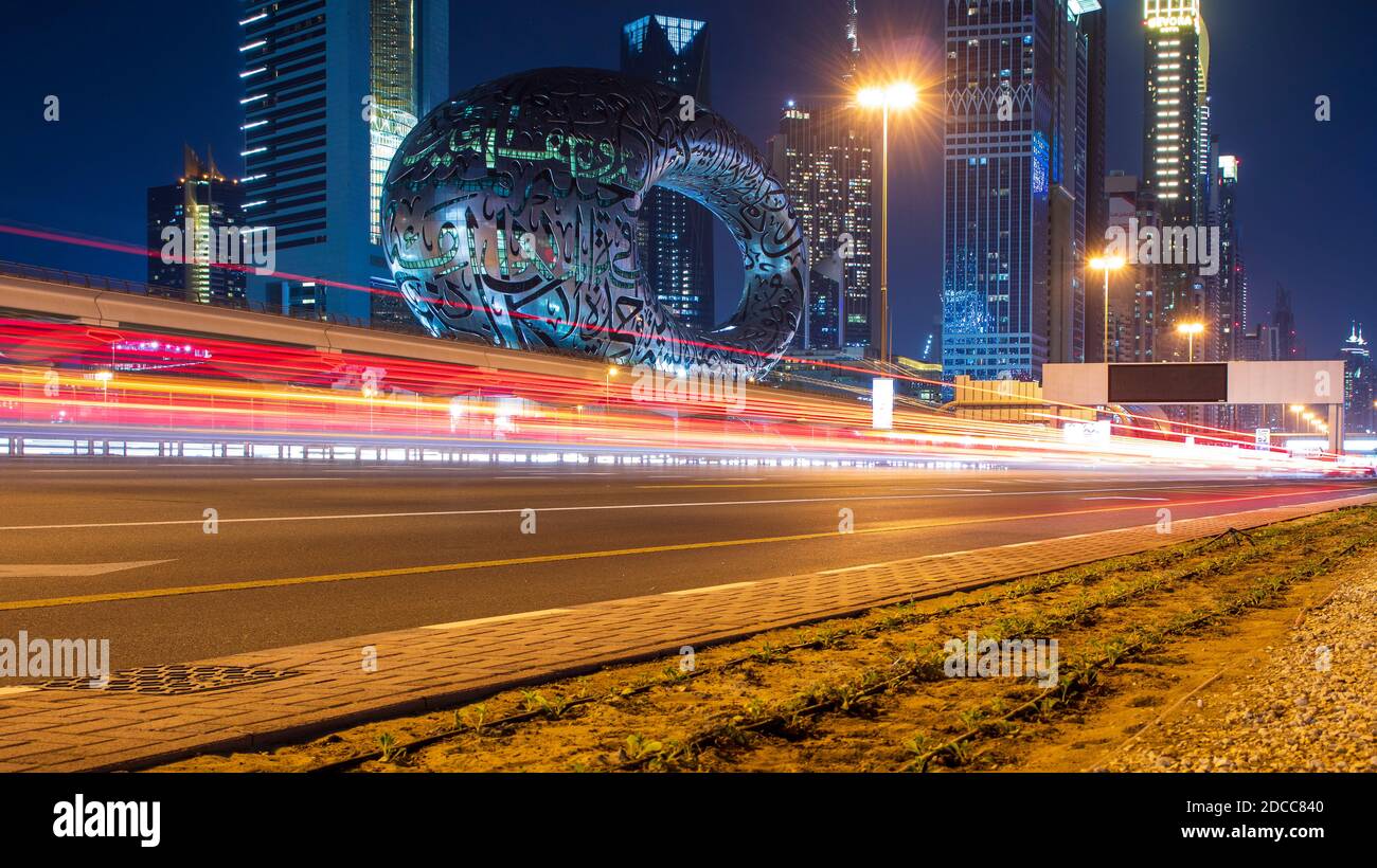 Main road of a United Arab Emirates, Shekh Zayed road. Shot taken in ...