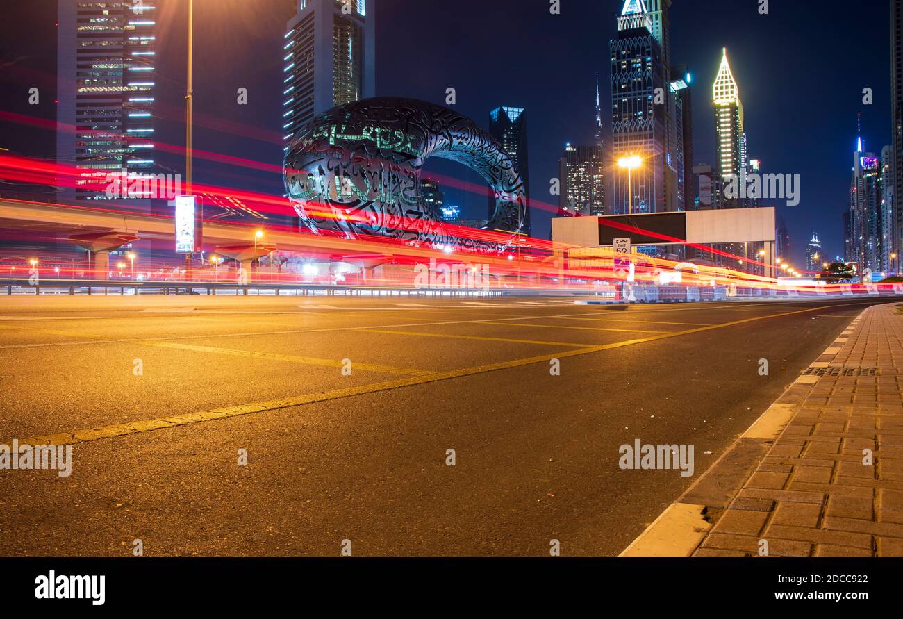 Main road of a United Arab Emirates, Shekh Zayed road. Shot taken in ...