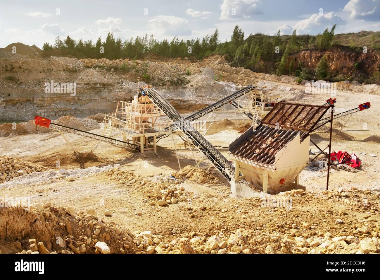 Stone crushers in quarry. Quarrying of stones Stock Photo - Alamy