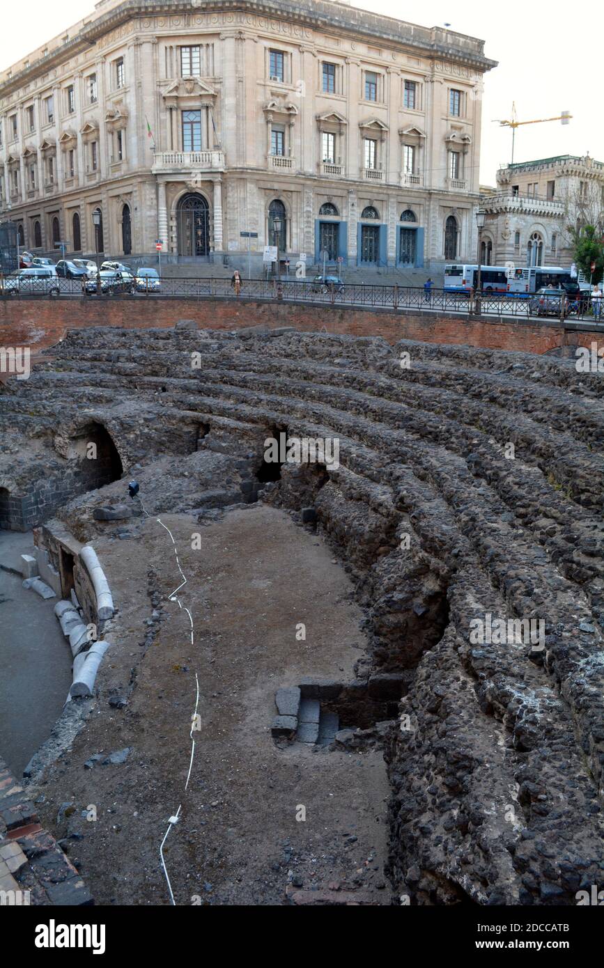 Roman Amphitheatre in Catania, Sicily Stock Photo - Alamy