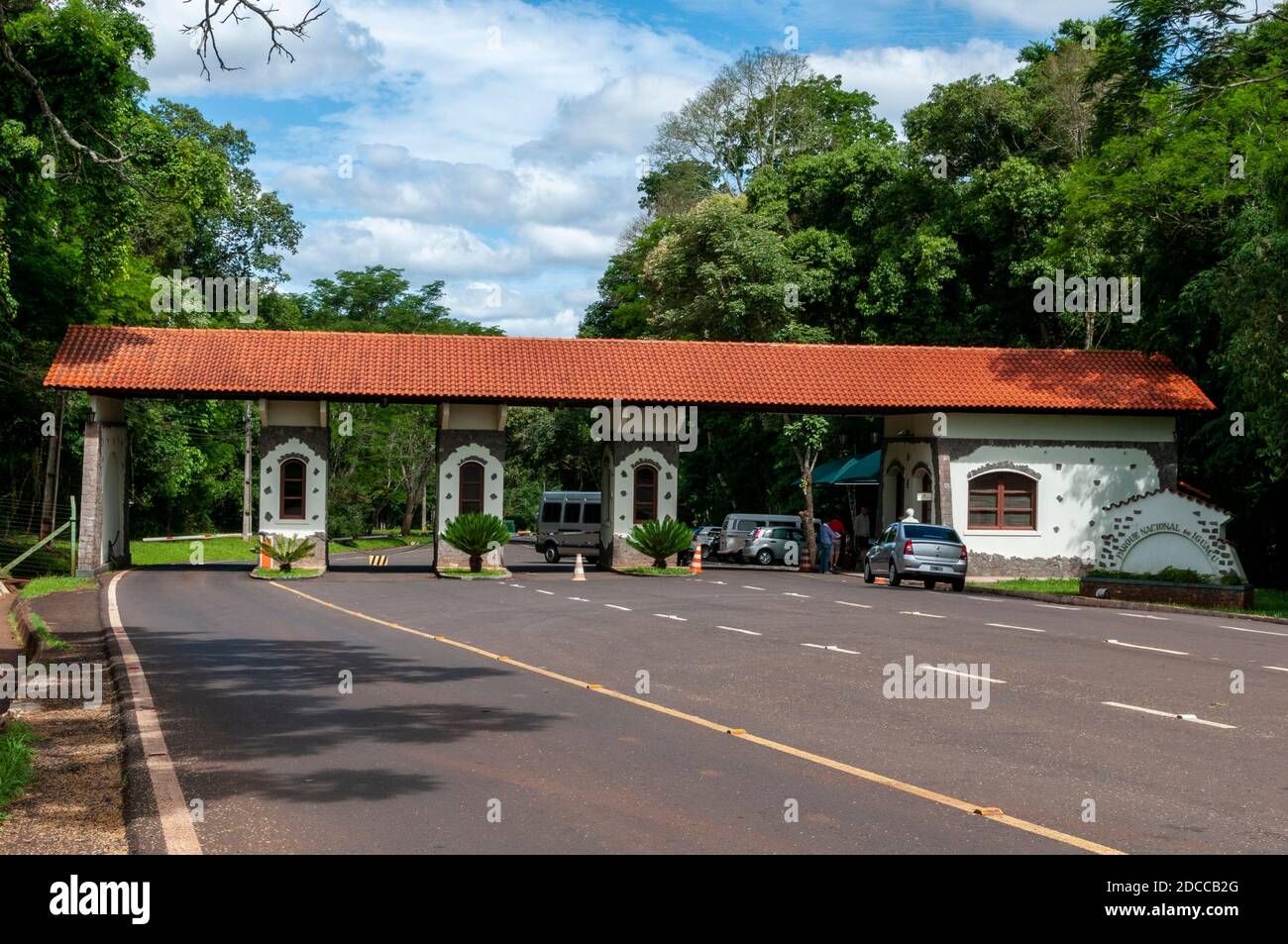 The main exit gate at the Iguazu Waterfalls in Brazil The Iguazu ...