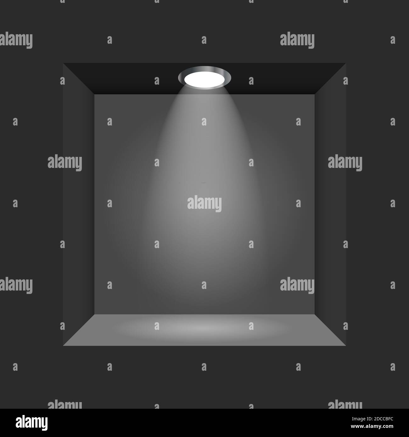 Exhibition Concept, Black Empty Box, Frame with Illumination. Template ...