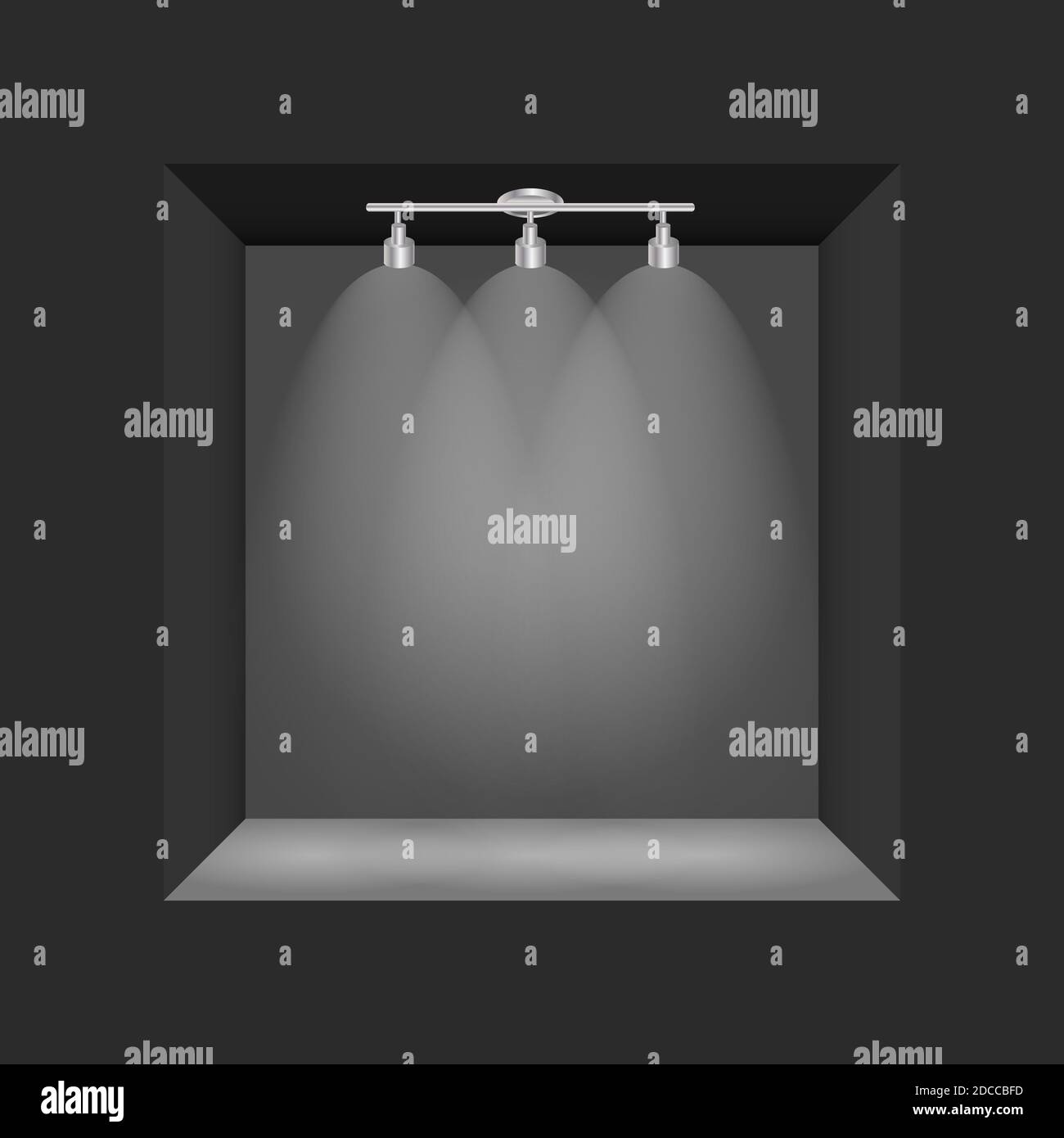 Exhibition Concept, Black Empty Box, Frame with Illumination. Template ...