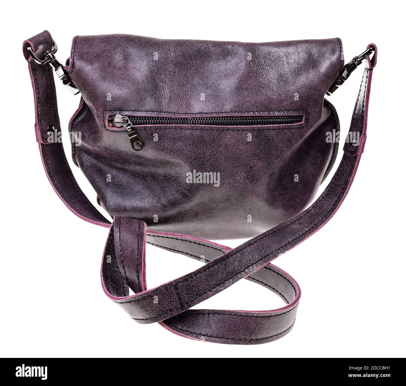 back view of closed handcrafted crossbody bag handmade from soft ...