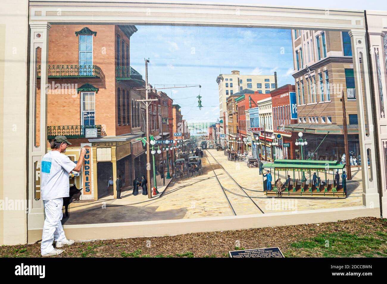 Mississippi Vicksburg Yazoo River flood wall mural,artist muralist ...