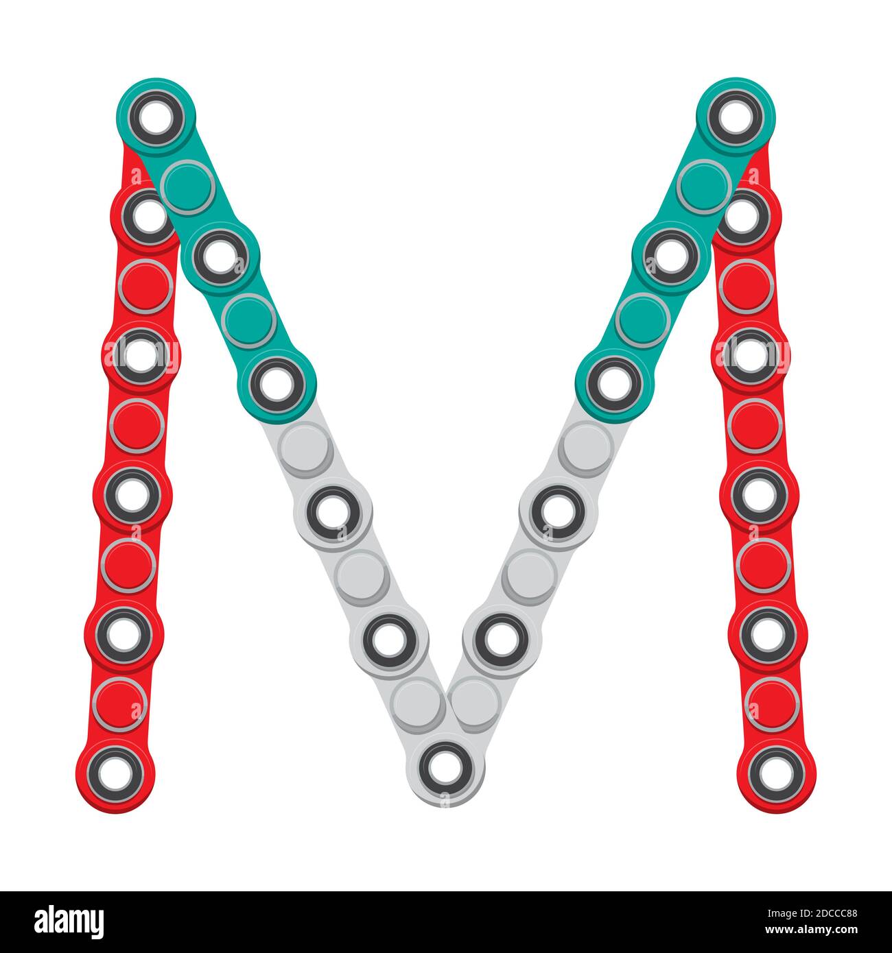 Alphabet from the New popular anti-stress toy Spinner. Letter M ...