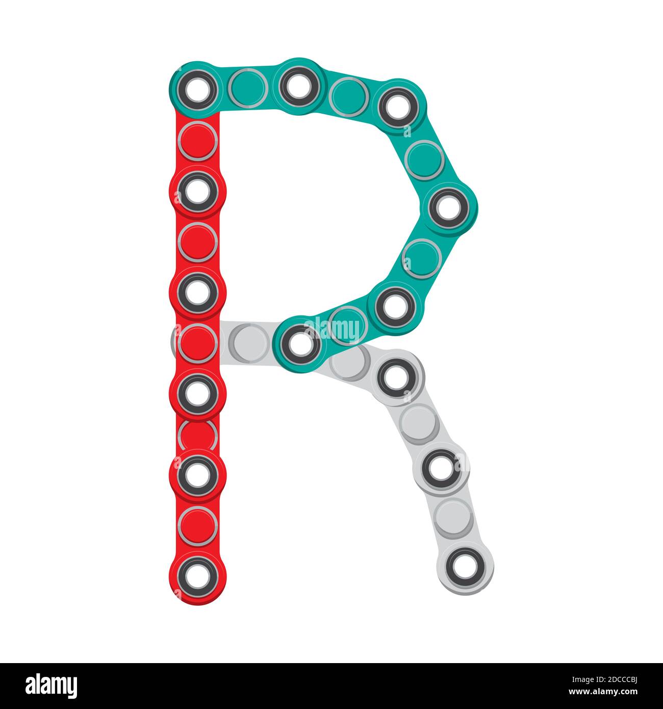 Alphabet from the New popular anti-stress toy Spinner. Letter R ...