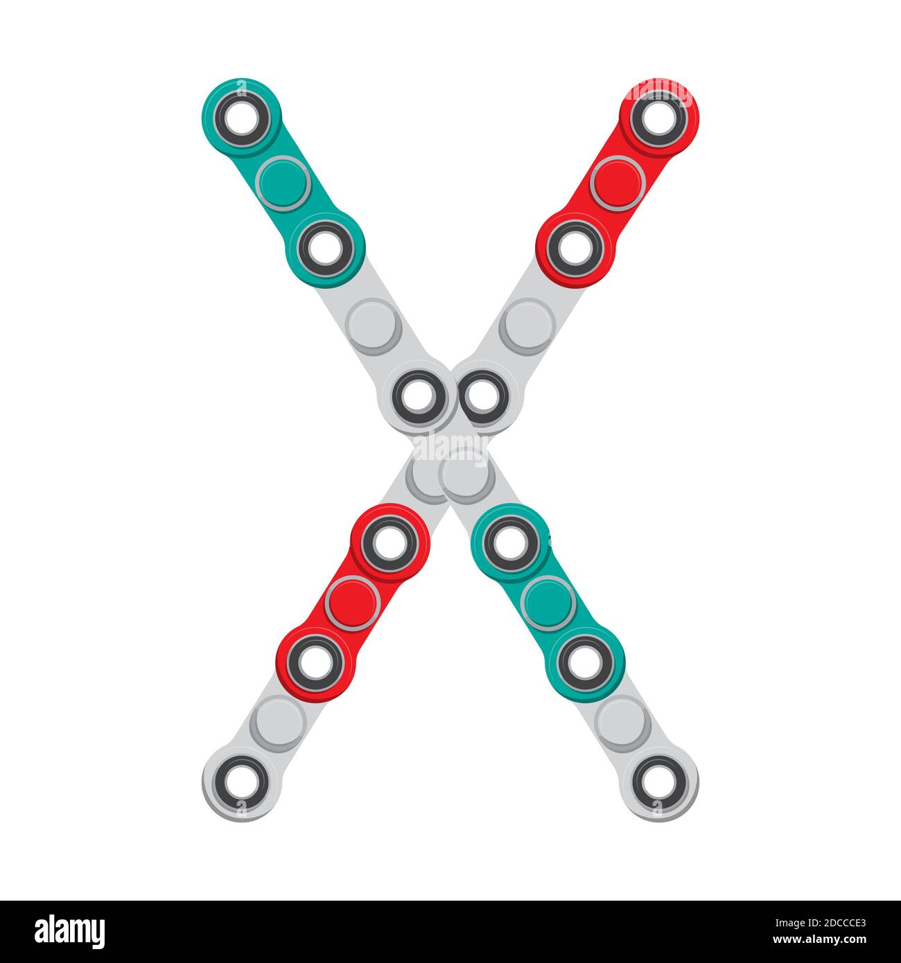 Alphabet from the New popular anti-stress toy Spinner. Letter X ...