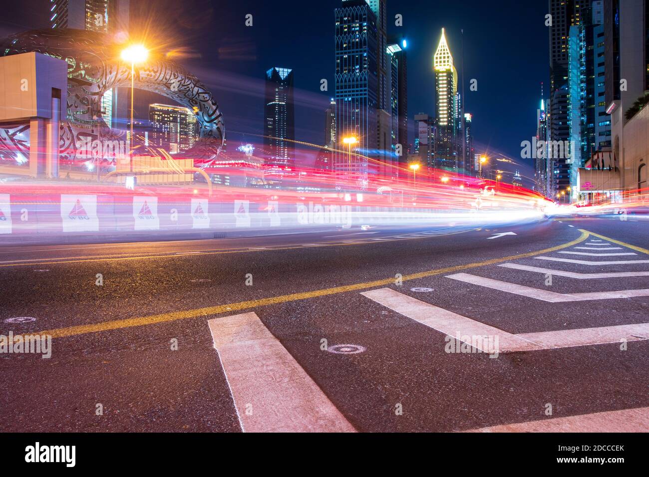 Main road of a United Arab Emirates, Shekh Zayed road. Shot taken in ...