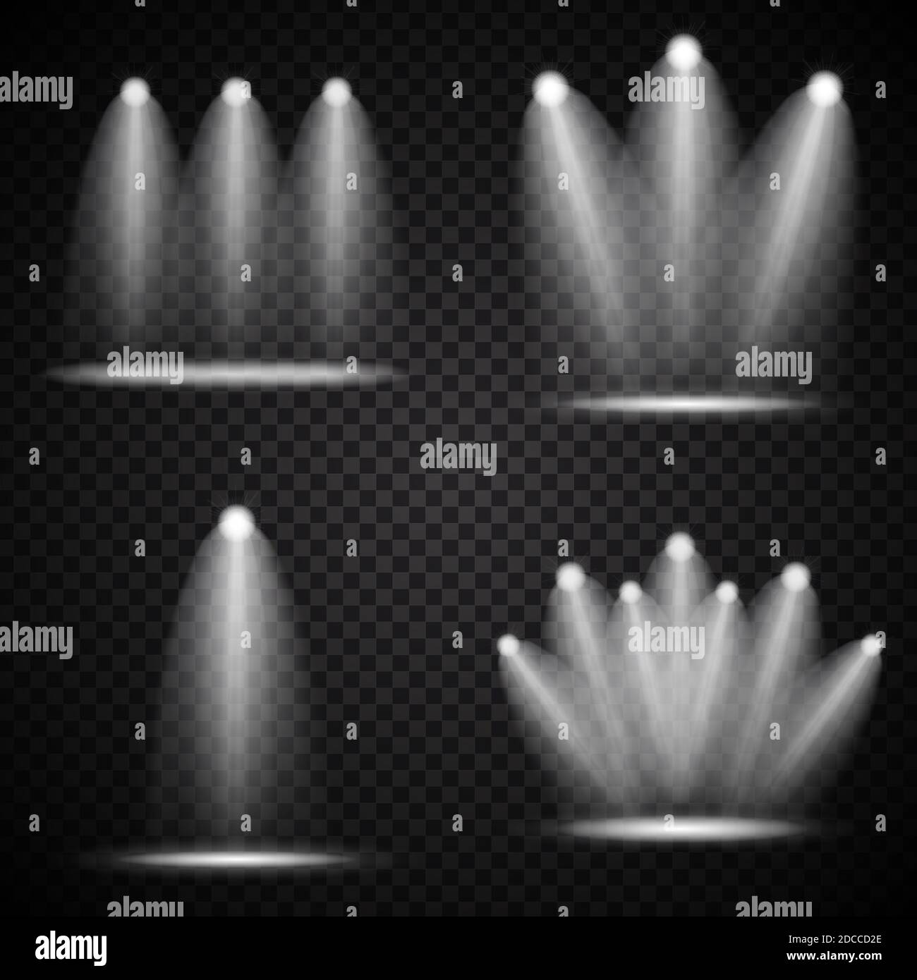 Set of Realistic Bright Projectors Lighting Lamp Collection with ...