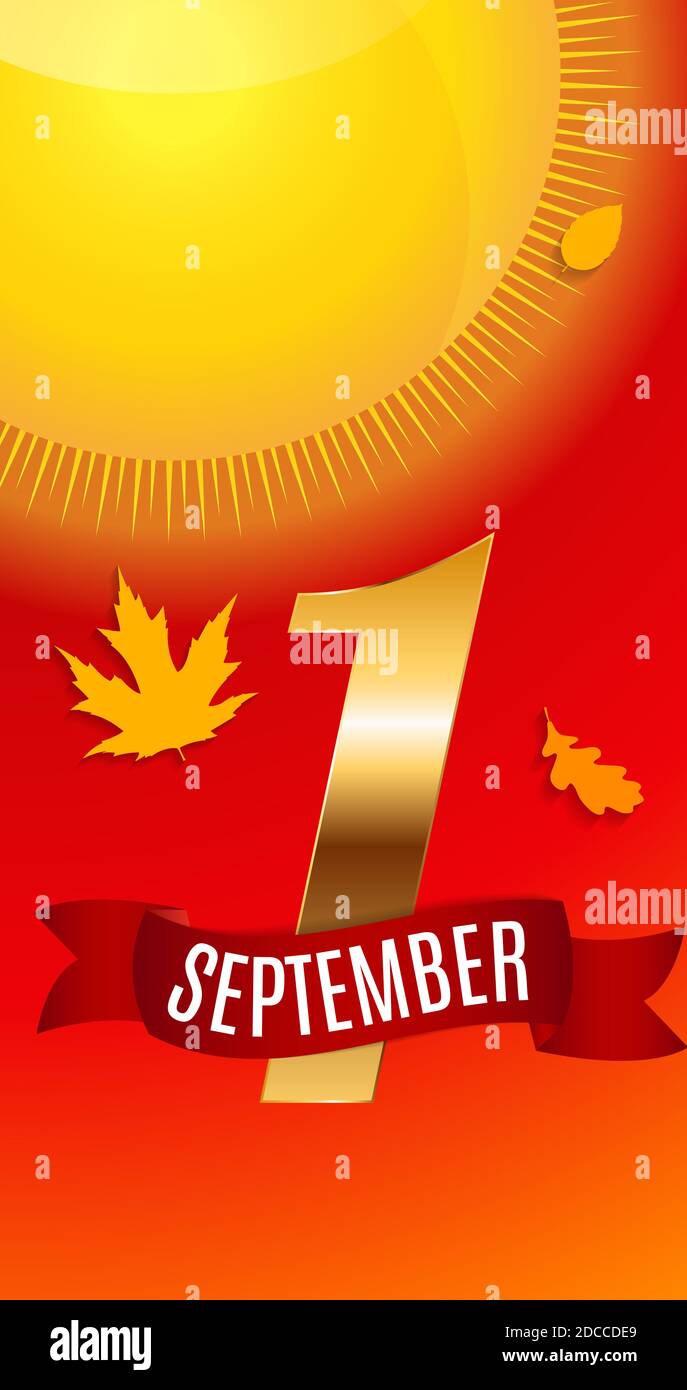 First 1 September Template Illustration Stock Photo - Alamy
