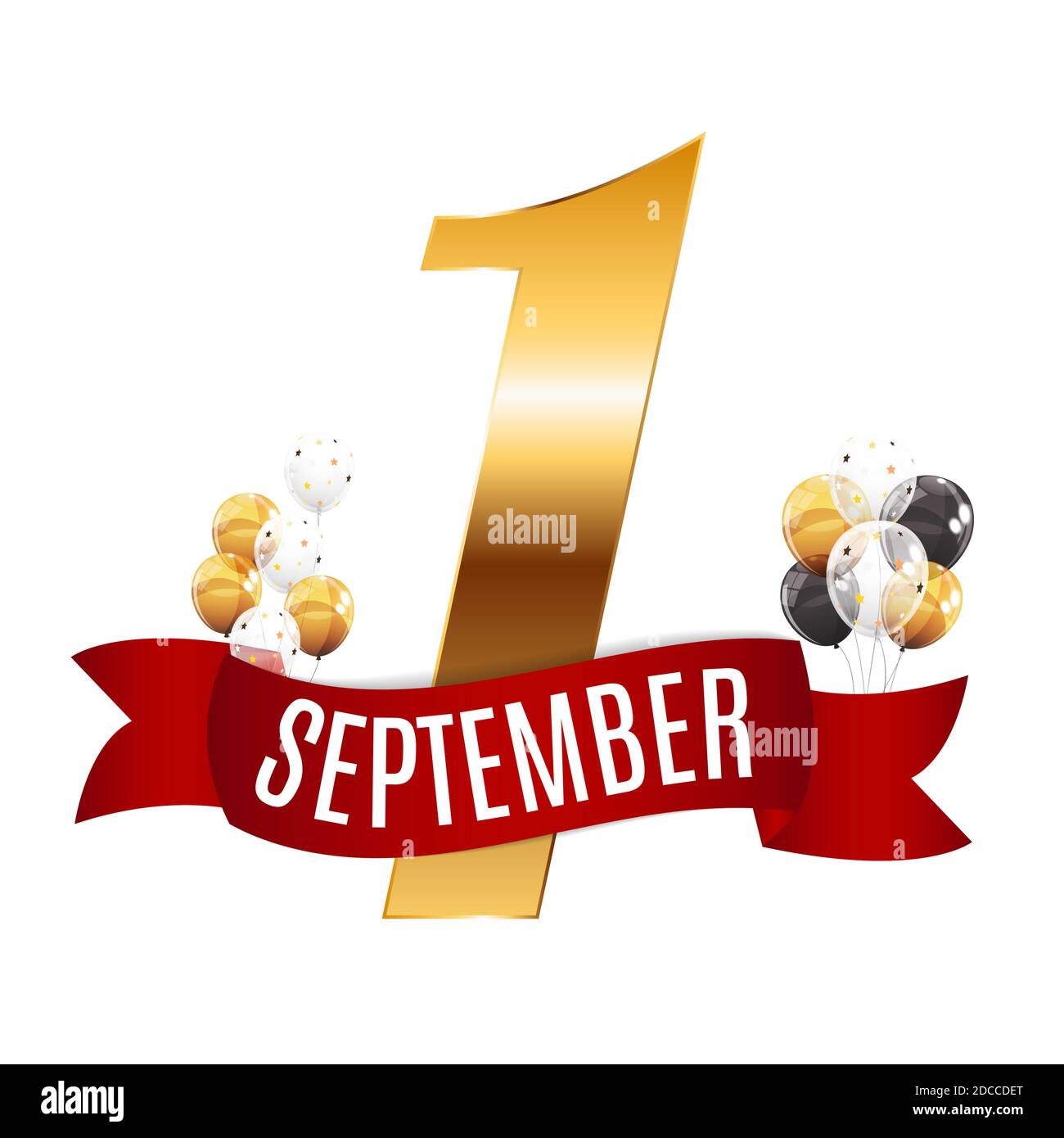 First 1 September Template Illustration Stock Photo - Alamy