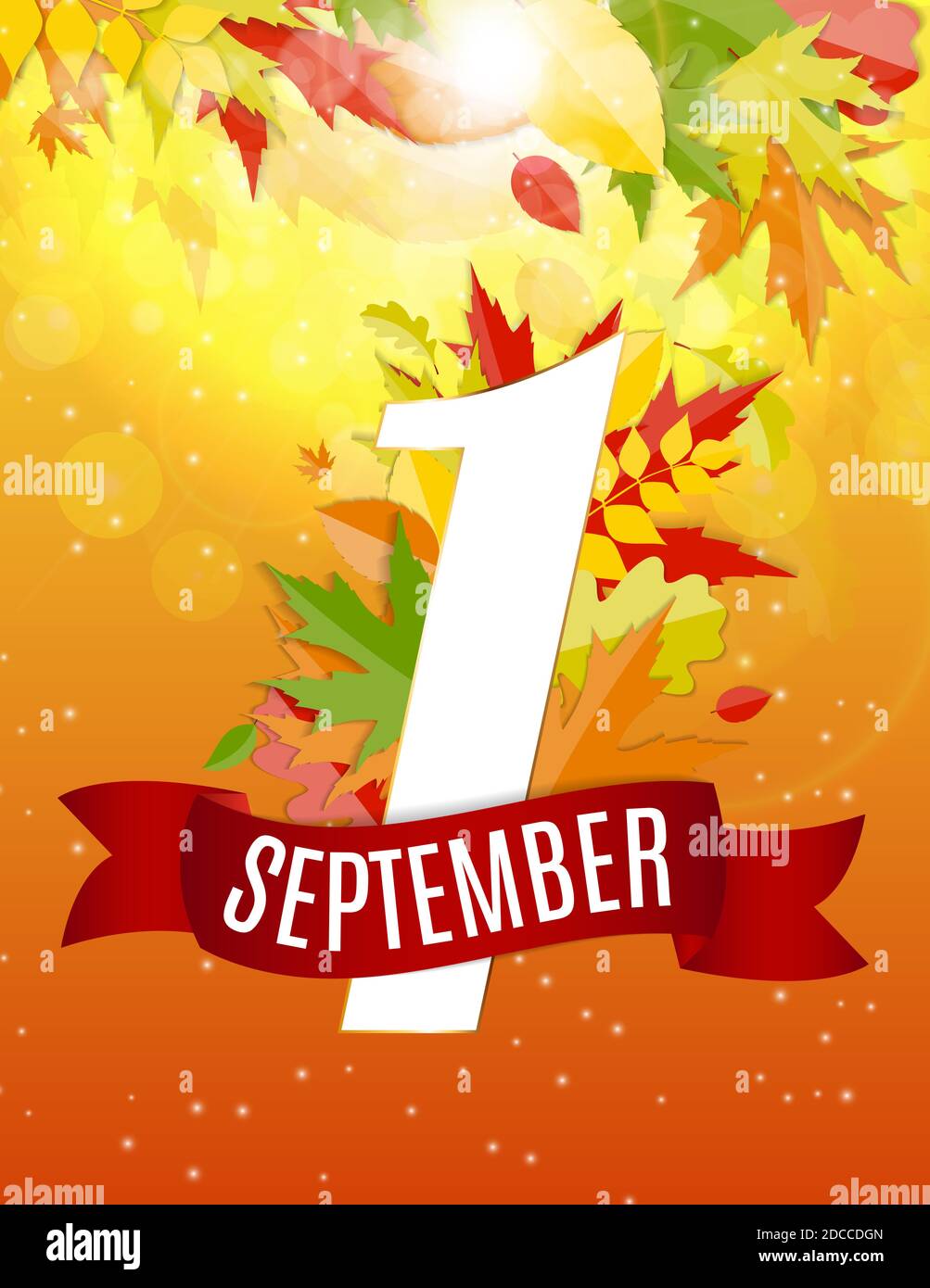 First 1 September Template Illustration Stock Photo - Alamy