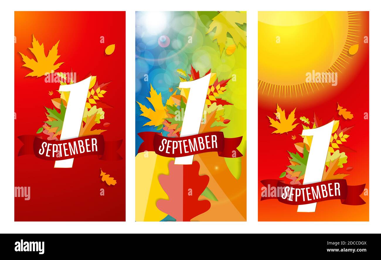First 1 September Template Illustration Stock Photo - Alamy
