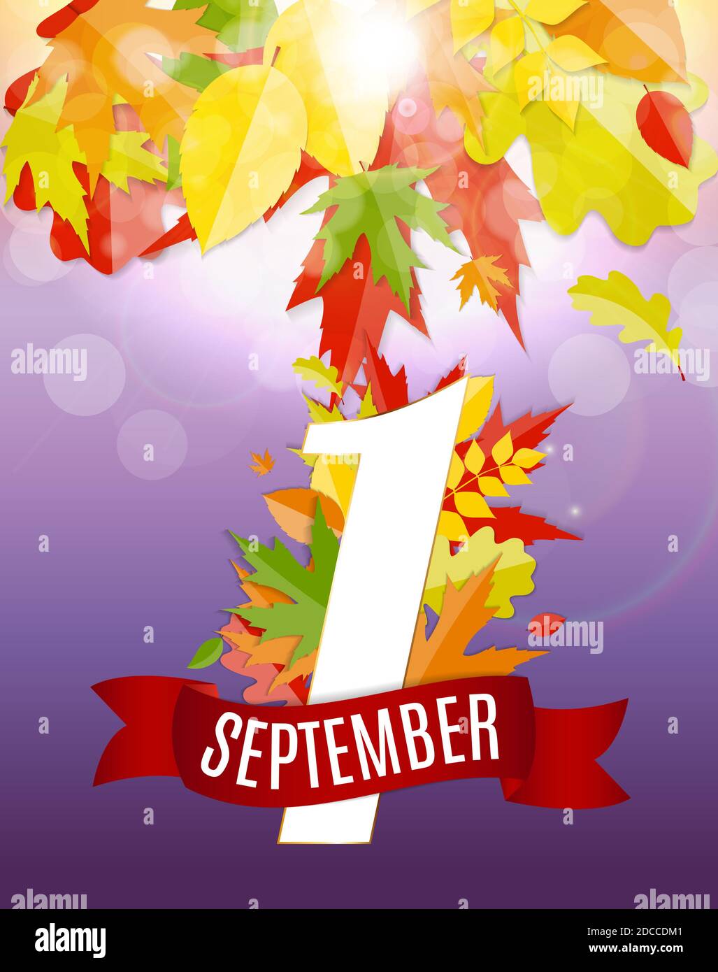 First 1 September Template Illustration Stock Photo - Alamy