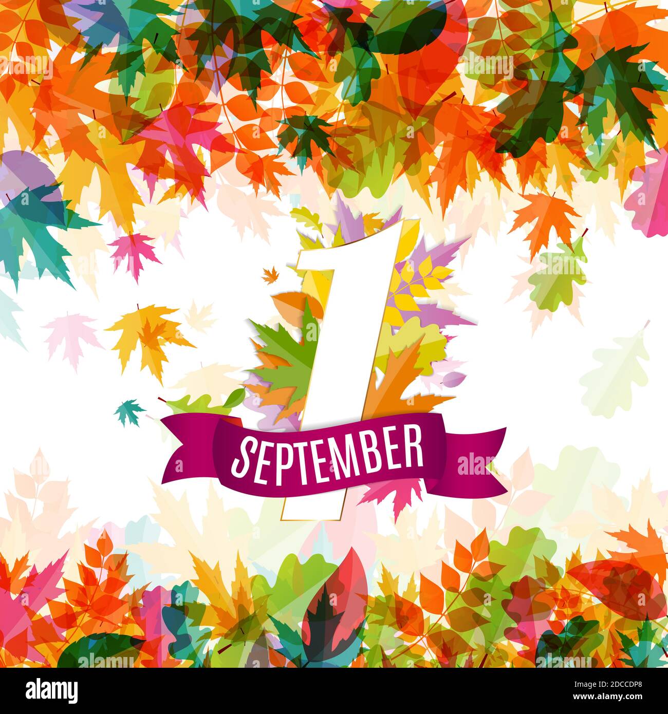 First 1 September Template Illustration Stock Photo - Alamy