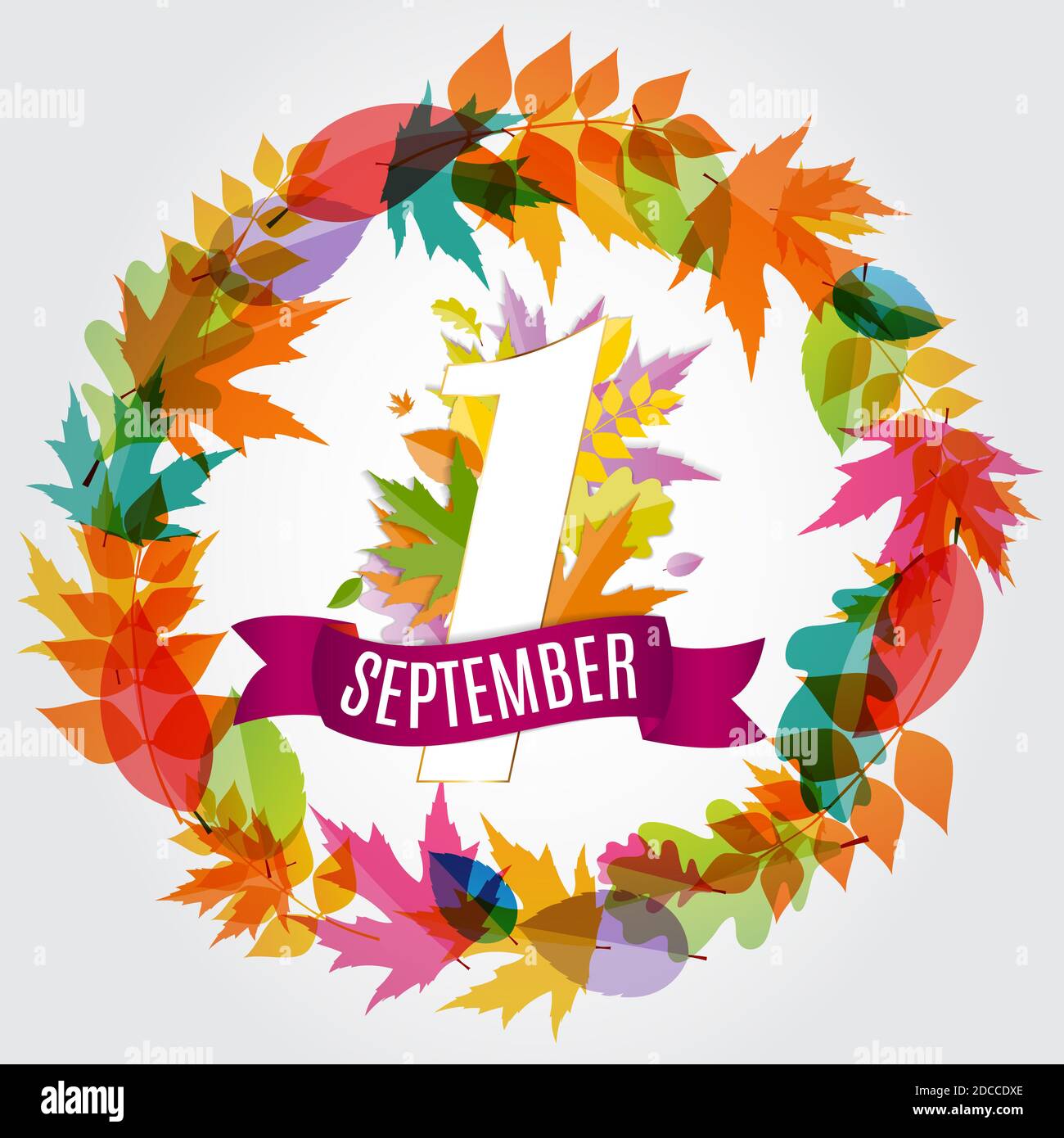 First 1 September Template Illustration Stock Photo - Alamy