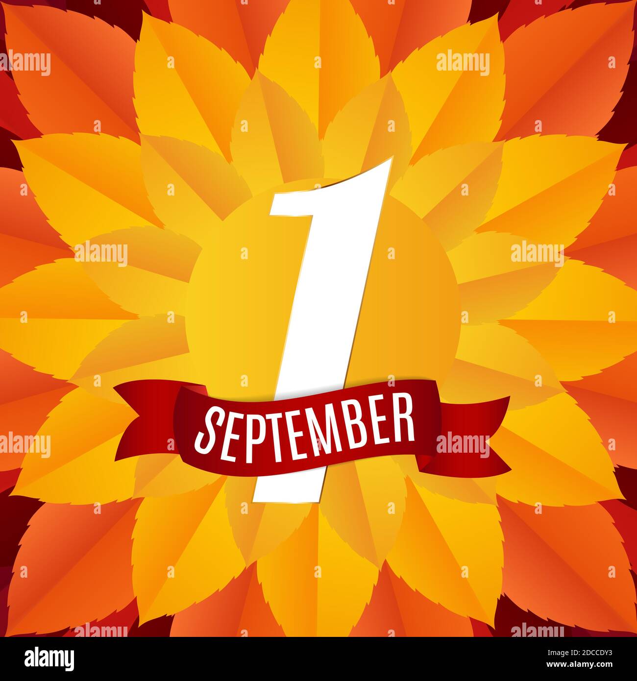 First 1 September Template Illustration Stock Photo - Alamy
