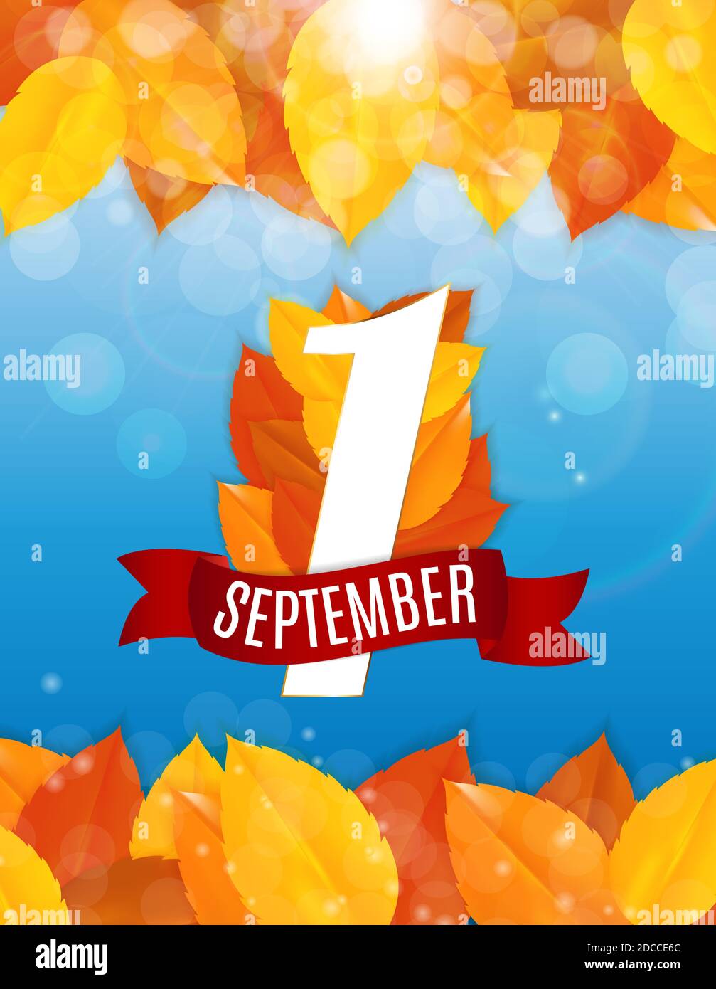 First 1 September Template Illustration Stock Photo - Alamy