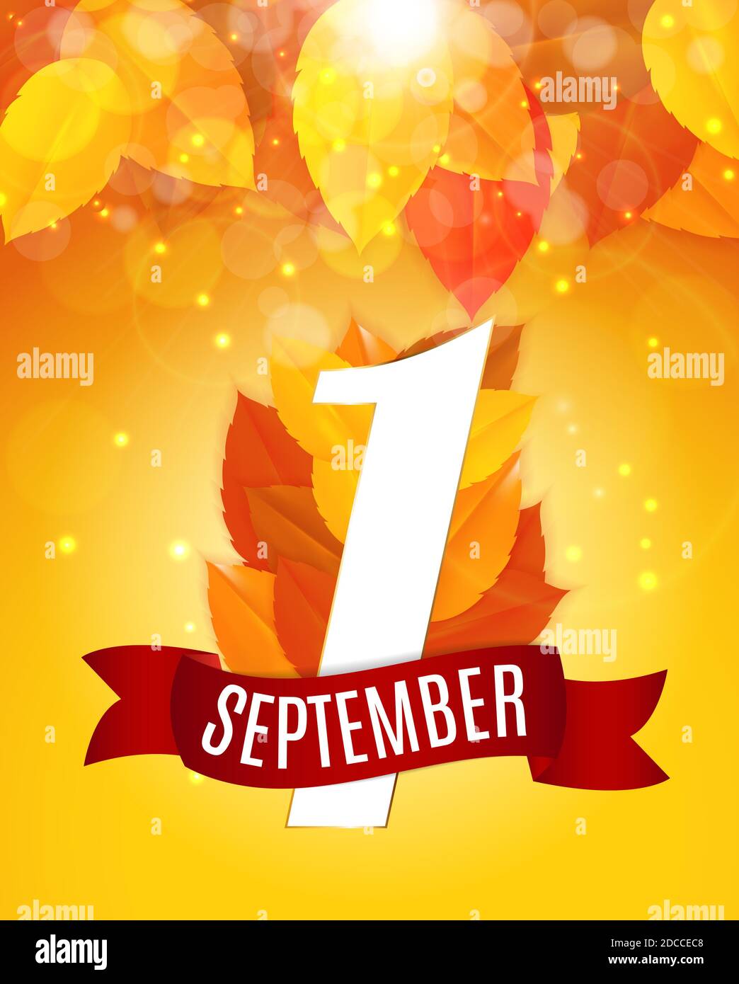 First 1 September Template Illustration Stock Photo - Alamy