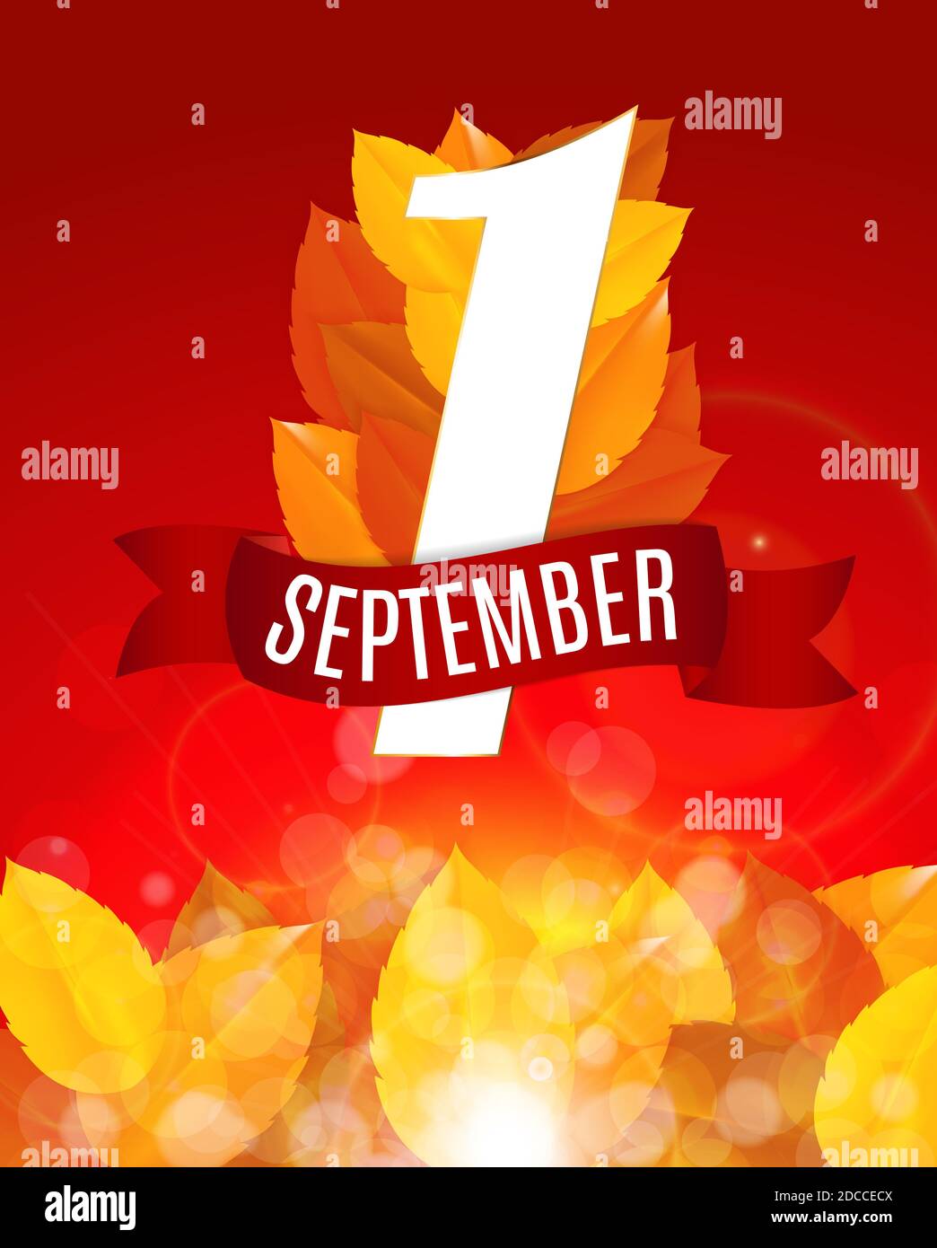 First 1 September Template Illustration Stock Photo - Alamy