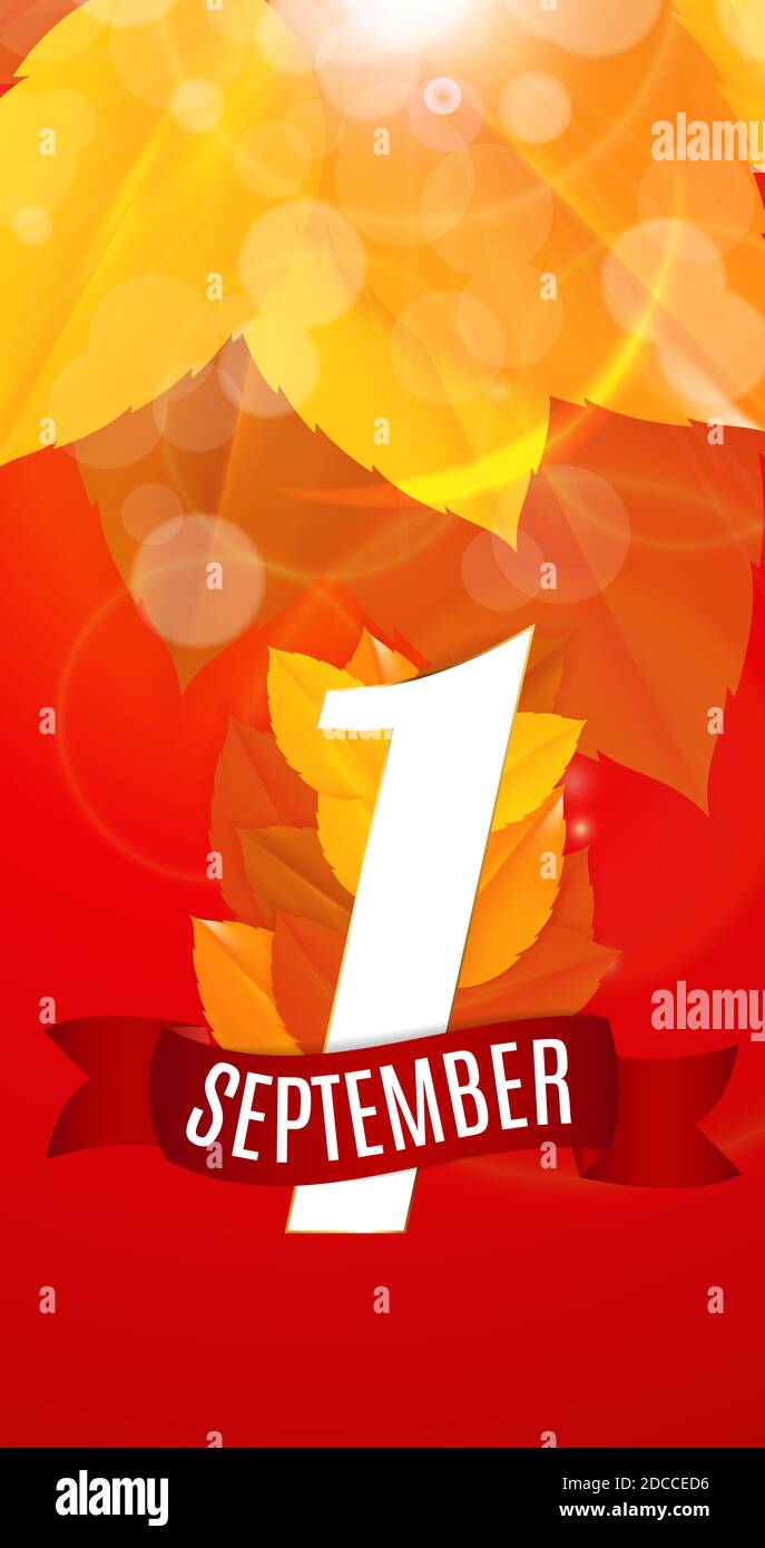 First 1 September Template Illustration Stock Photo - Alamy