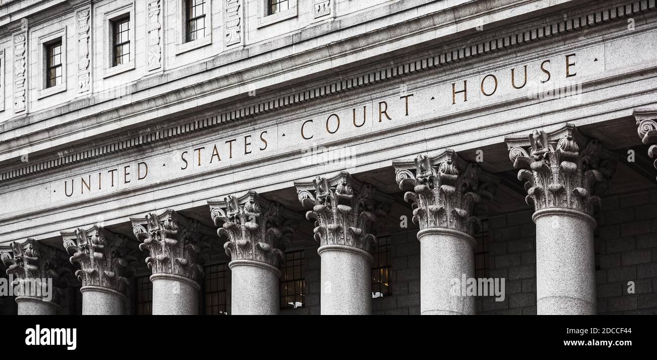 United States Court House. Courthouse facade with columns, lower ...