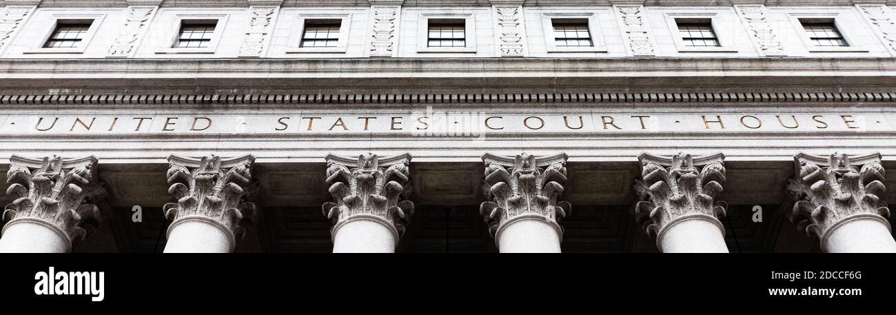 United States Court House. Courthouse facade with columns, lower ...