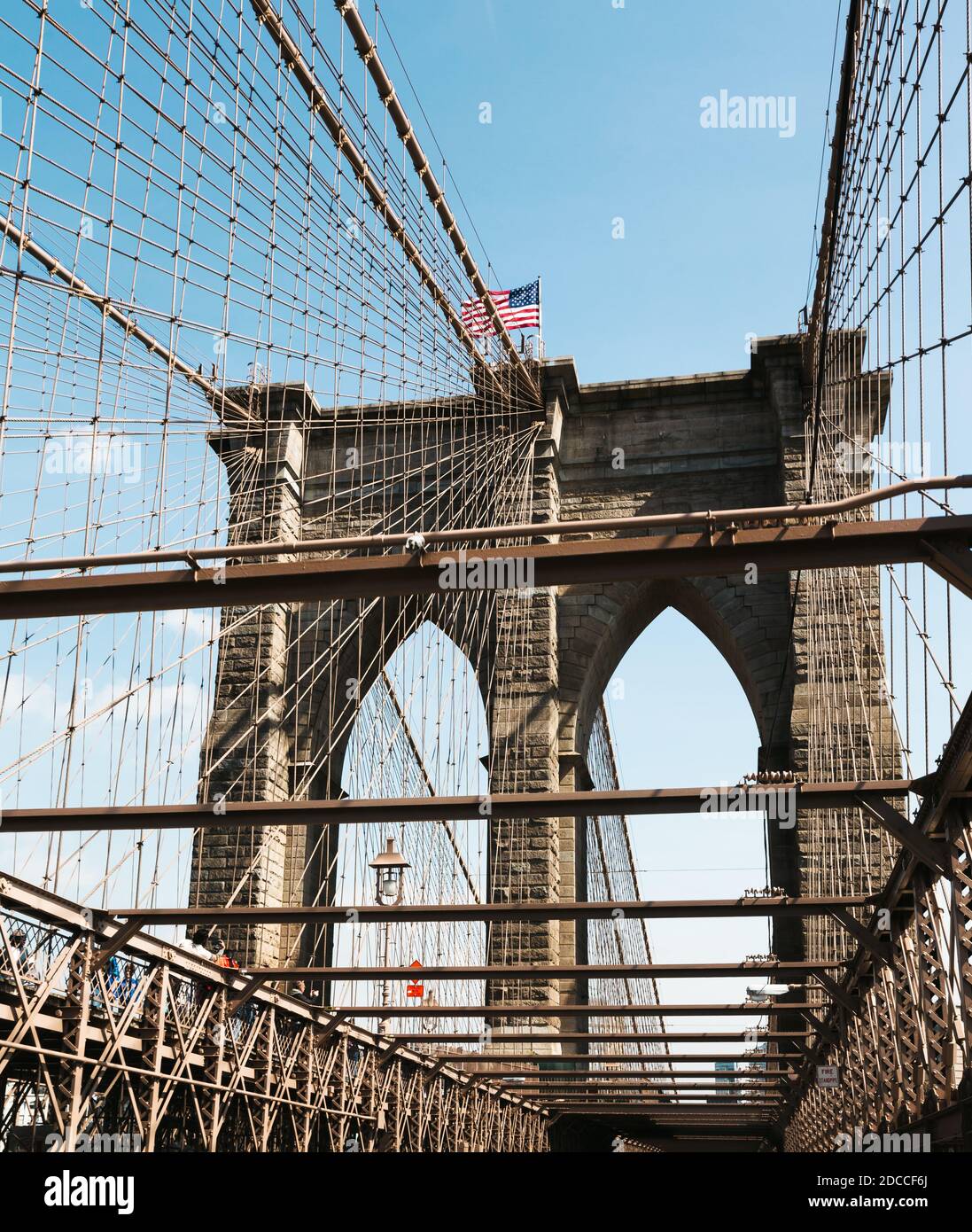 Brooklyn Bridge is a hybrid cable-stayed suspension bridge in New York ...