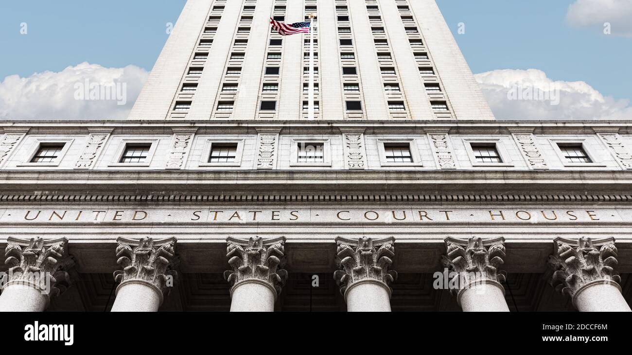 United States Court House. Courthouse facade with columns, lower ...