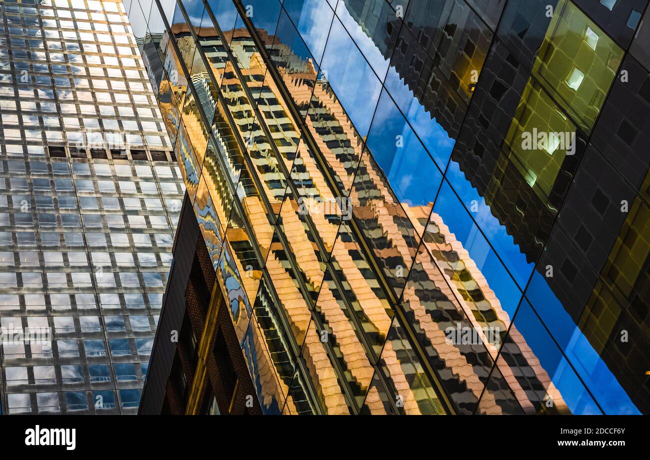 Manhattan in New York City. Modern skyscrapers and streets of NYC. City ...