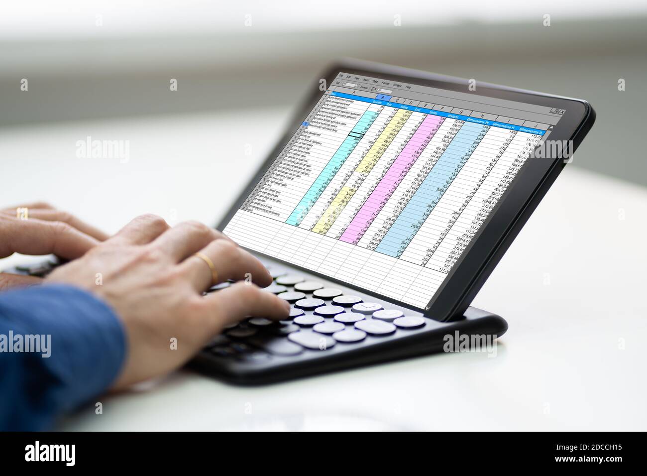 Working With Digital Software Spreadsheet Report On Screen Stock Photo ...