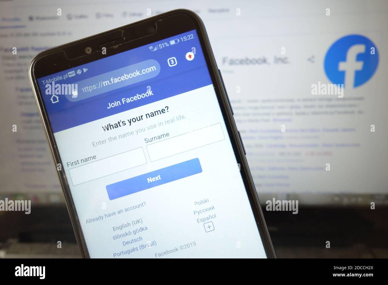 Mobile phone facebook message hi-res stock photography and images - Alamy